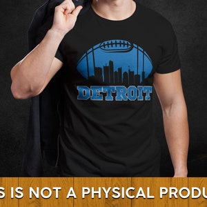 Detroit Football Sports Design With Skyline. Perfect for Printing ...