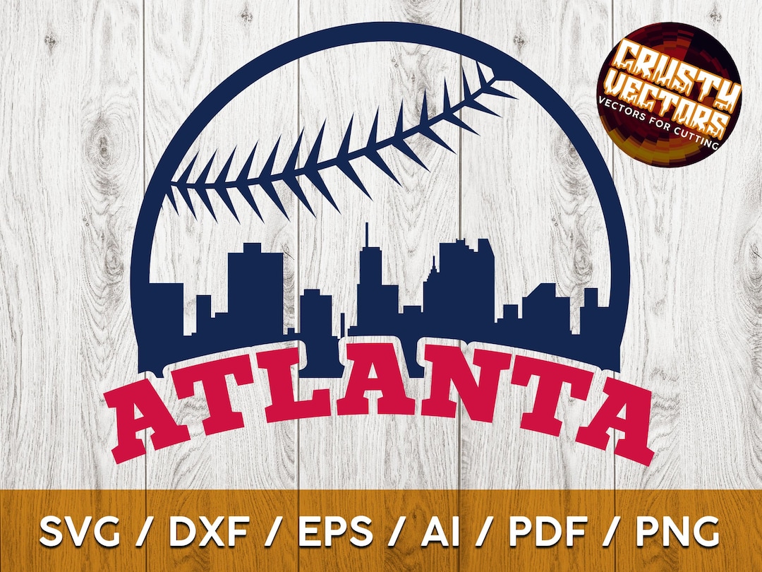 Atlanta Inspired Baseball Ball and City Skyline for Printing and ...