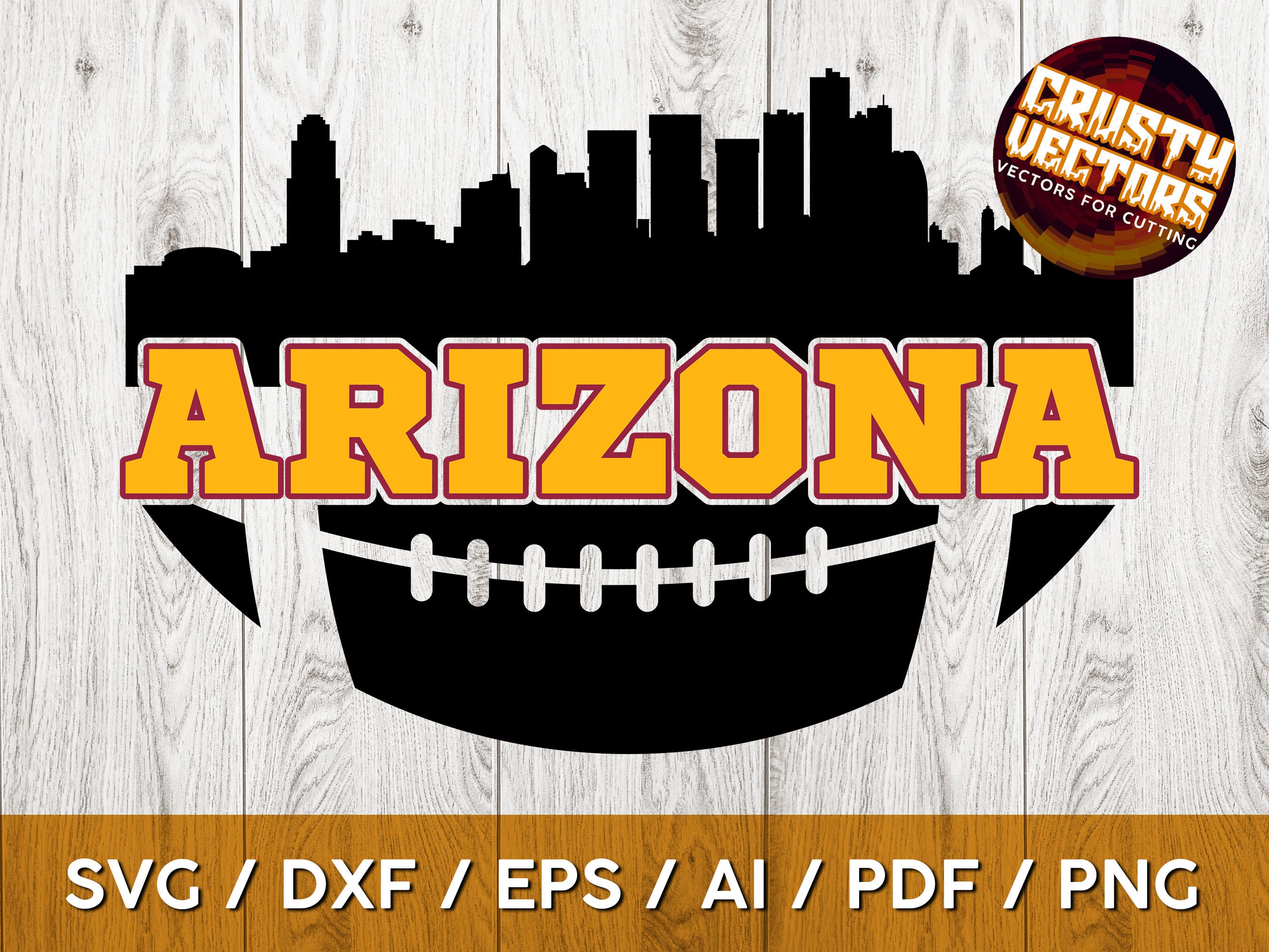 Arizona Football Design With Skyline, Perfect for Printing, Cutting and ...