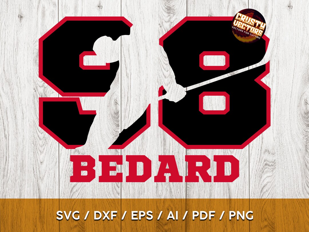 Bedard Chicago Hockey Player Silhouette and Number for Cutting, Print ...