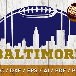 Baltimore Football Sports Design With Skyline. Perfect for Printing ...