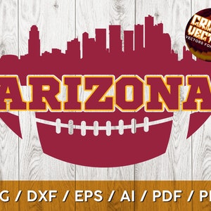 Arizona Football Design With Skyline, Perfect for Printing, Cutting and ...