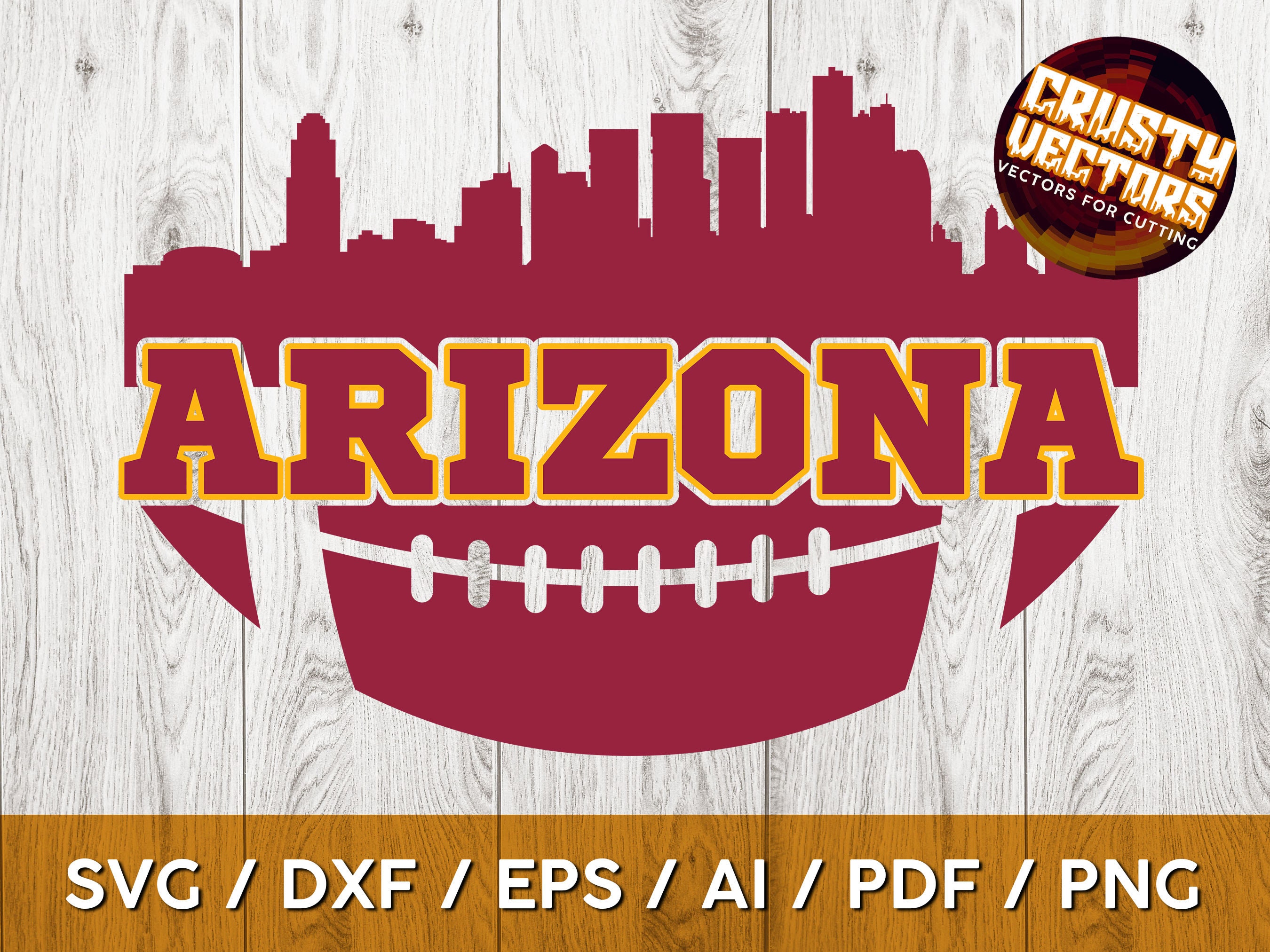 Arizona Football Design With Skyline, Perfect for Printing, Cutting and ...