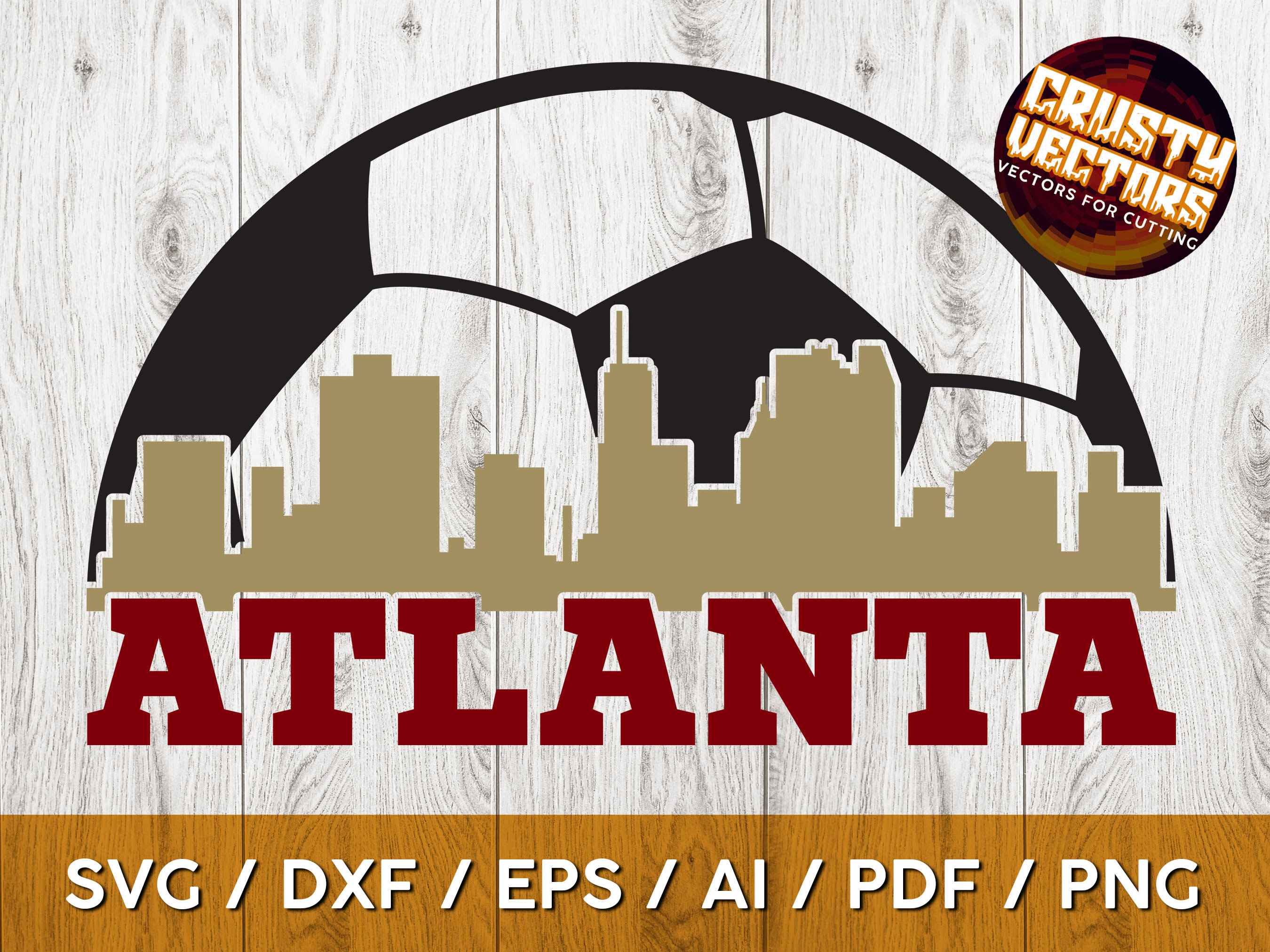 Atlanta Soccer Ball and Skyline Inspired Fan Art Design for - Etsy