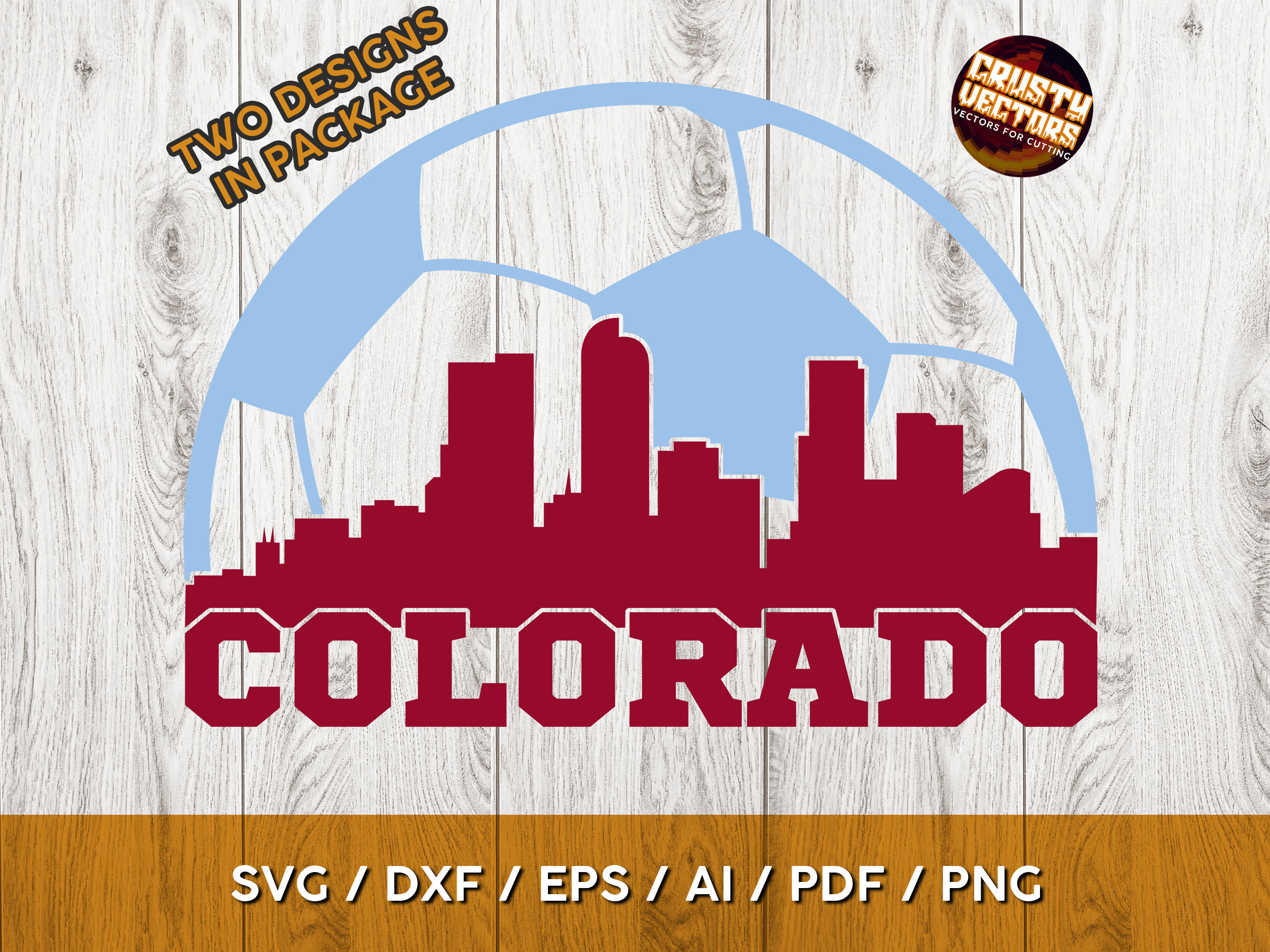 Colorado Soccer Ball and Skyline Fan Art Design for Print, Cutting and ...