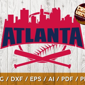 Atlanta Baseball Ball and Skyline Inspired Logo Design for Printing ...