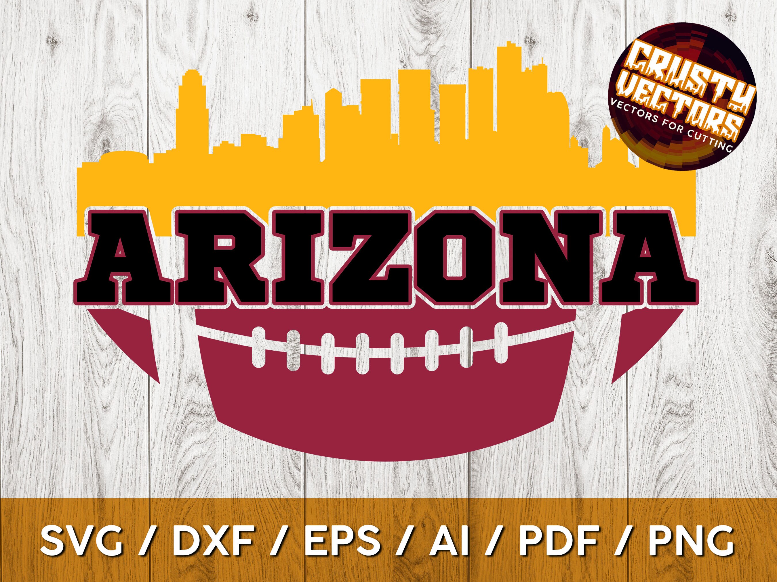 Arizona Football Design With Skyline, Perfect for Printing, Cutting and ...