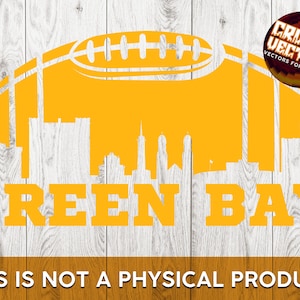 Green Bay Football Inspired Design With Skyline for Printing, Cutting ...