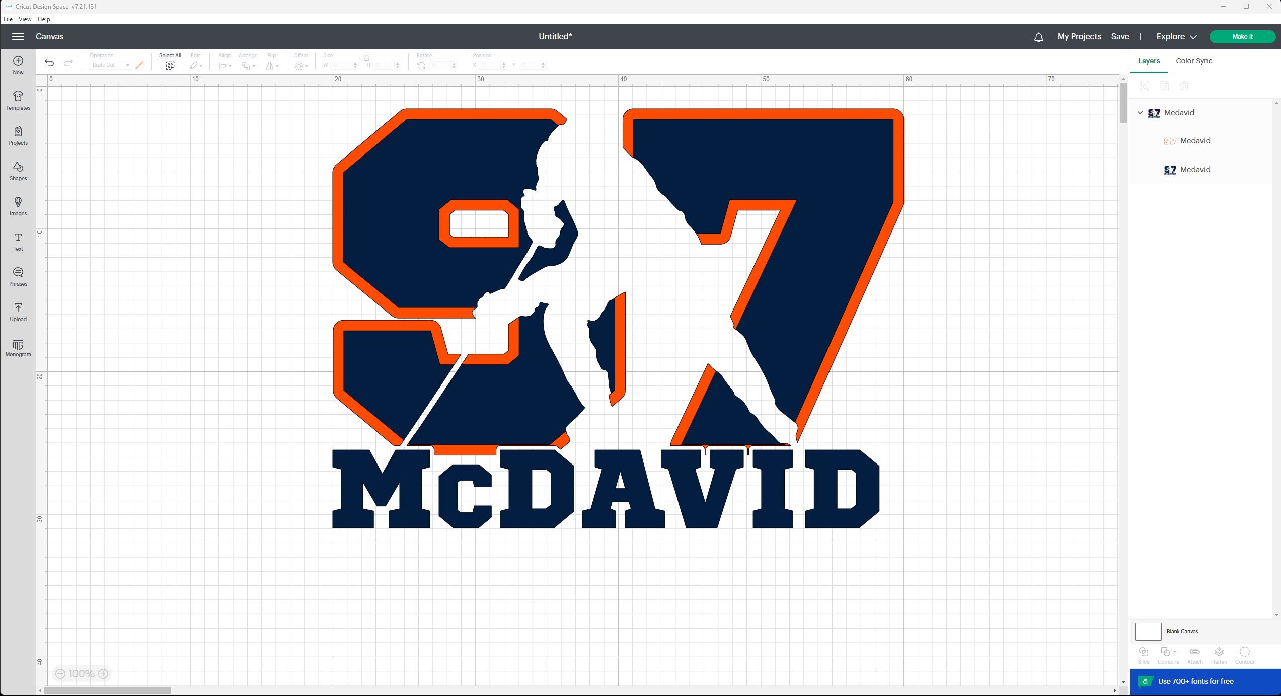 Mcdavid Edmonton Hockey Player Silhouette and Number for Cutting, Print ...