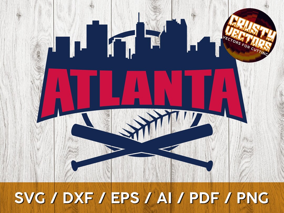 Atlanta Baseball Ball and Skyline Inspired Logo Design for Printing ...