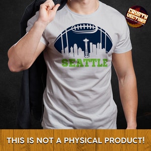 Seattle Football Fan Art Design With Skyline for Printing, Cutting and ...