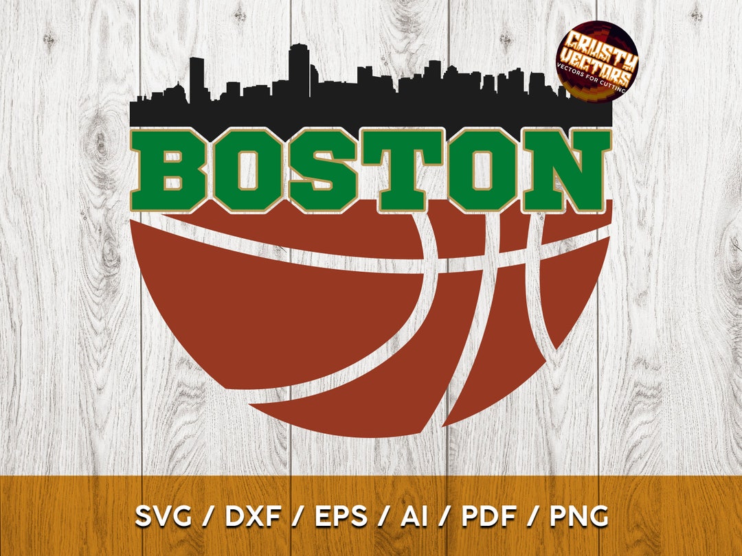 Boston Inspired Basketball and City Skyline for Printing and Cutting ...