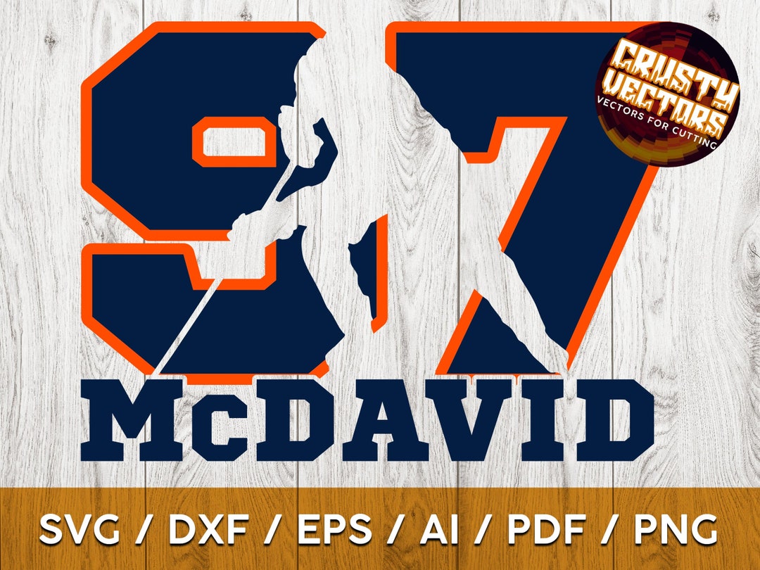 Mcdavid Edmonton Hockey Player Silhouette and Number for Cutting, Print ...