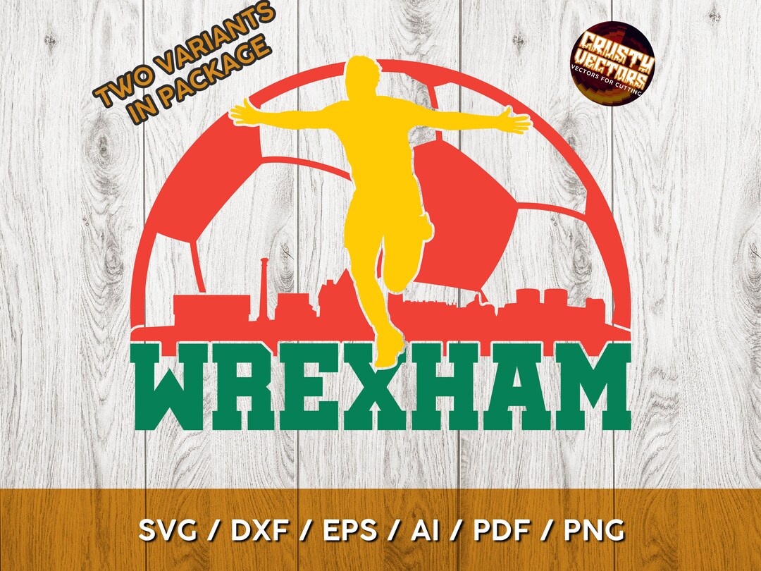 Wrexham Soccer Ball and Skyline Inspired Fan Art Design for Print ...