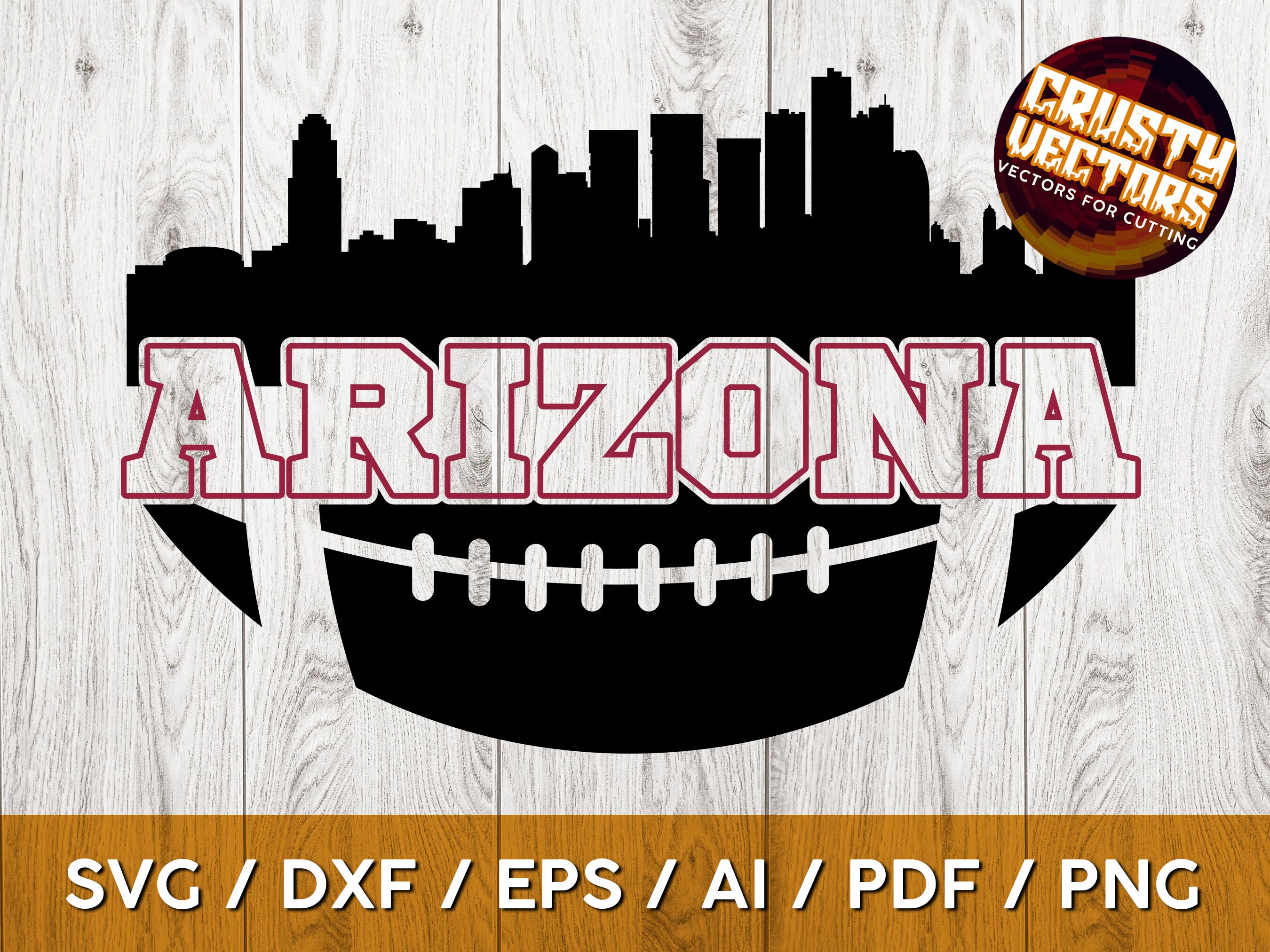 Arizona Football Design With Skyline, Perfect for Printing, Cutting and ...