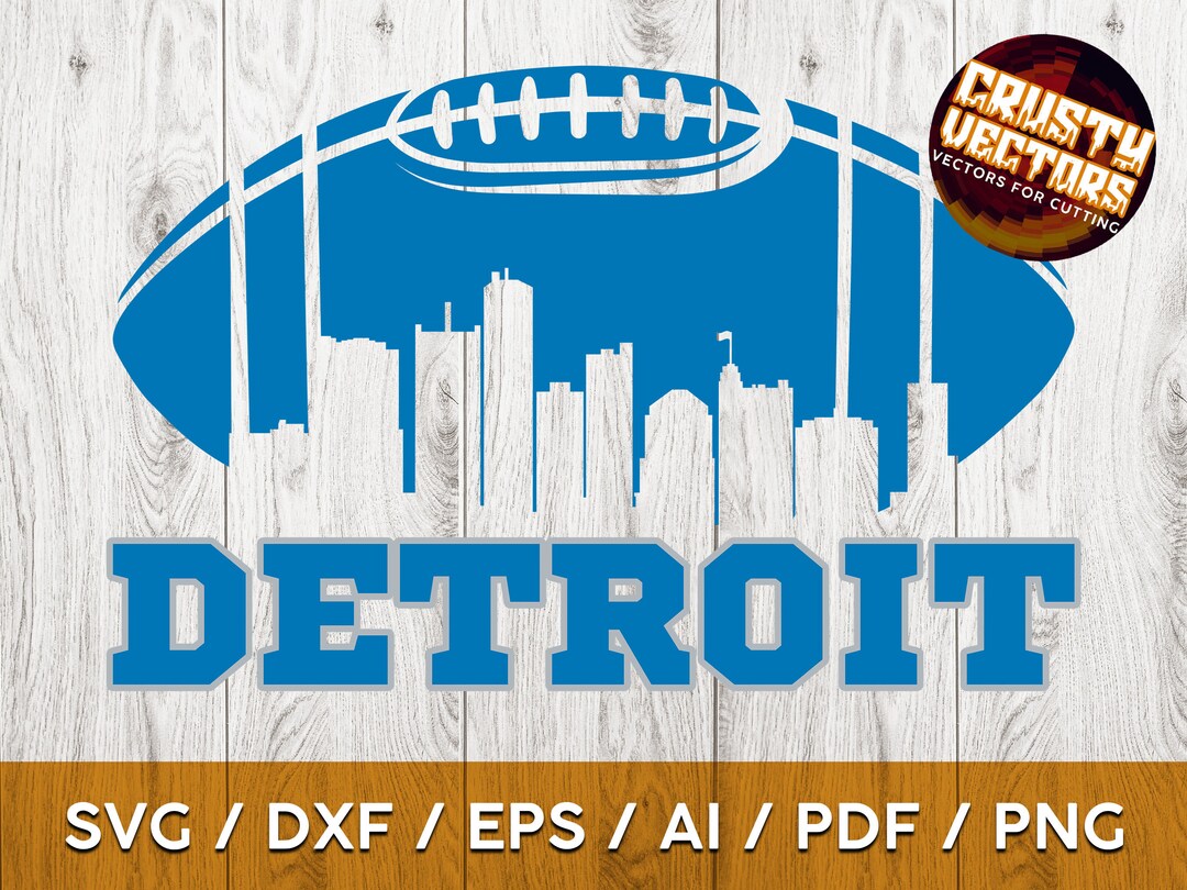 Detroit Football Sports Design With Skyline. Perfect for Printing ...