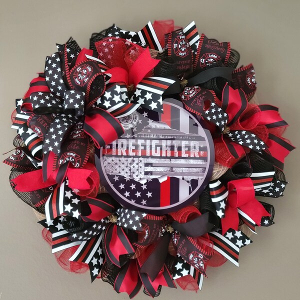 Firefighter Wreath - Etsy