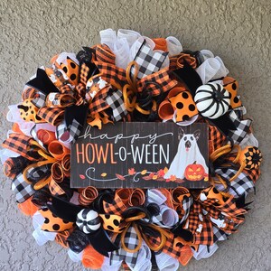 Happy Howl-o-ween Wreath, Halloween Dog Wreath, Pet Lovers Halloween ...