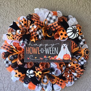 Happy Howl-o-ween Wreath, Halloween Dog Wreath, Pet Lovers Halloween ...
