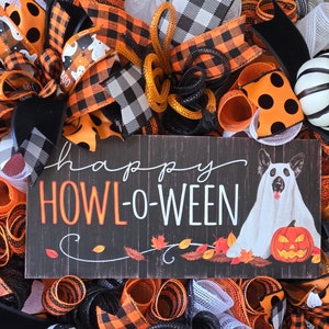 Happy Howl-o-ween Wreath, Halloween Dog Wreath, Pet Lovers Halloween ...