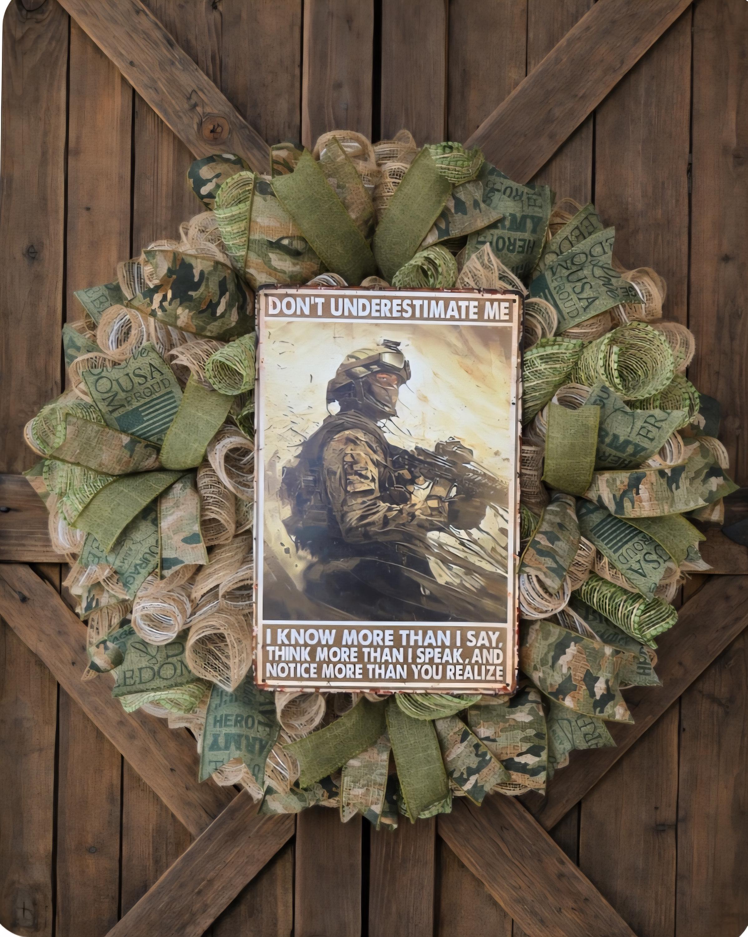 Army Wreath, Soldier Wreath, Military Decor, Soldier Tribute, Patriotic ...