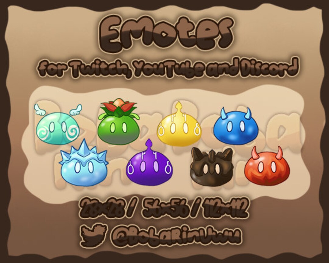 Genshin Impact Emotes ALL Slimes Emotes for Twitch Youtube - Etsy UK