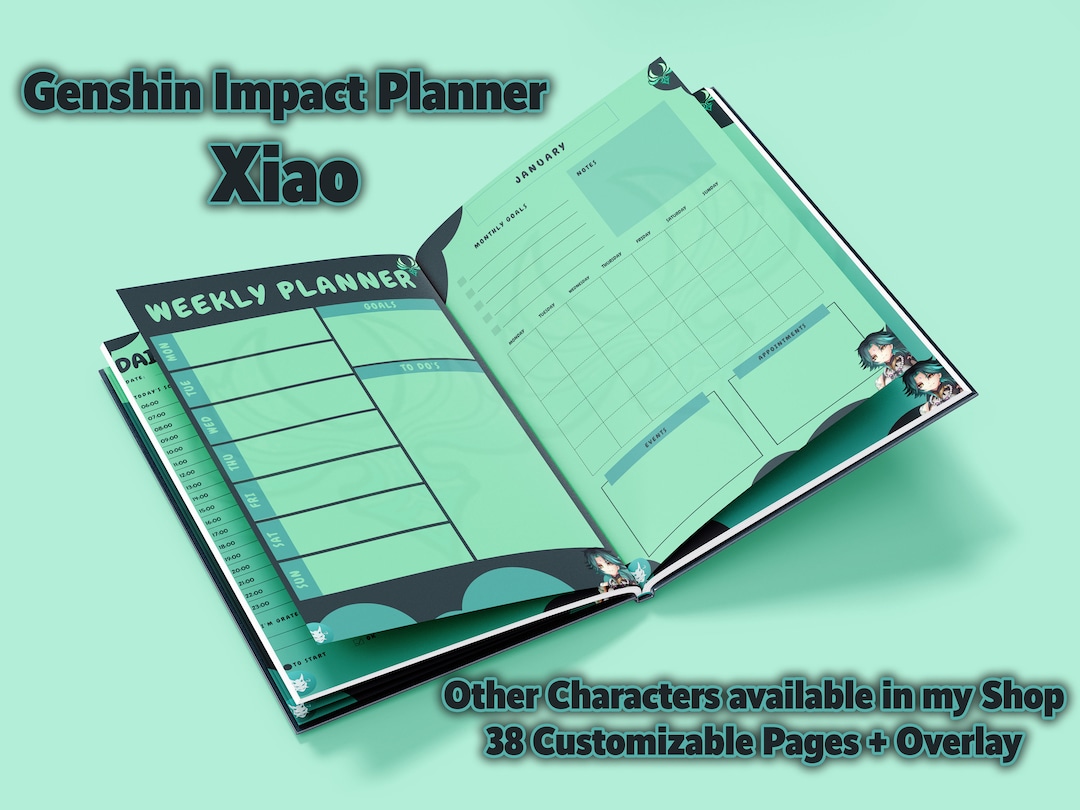 Genshin Impact Xiao Planner Notebook-38 Pages for Goodnotes - Etsy