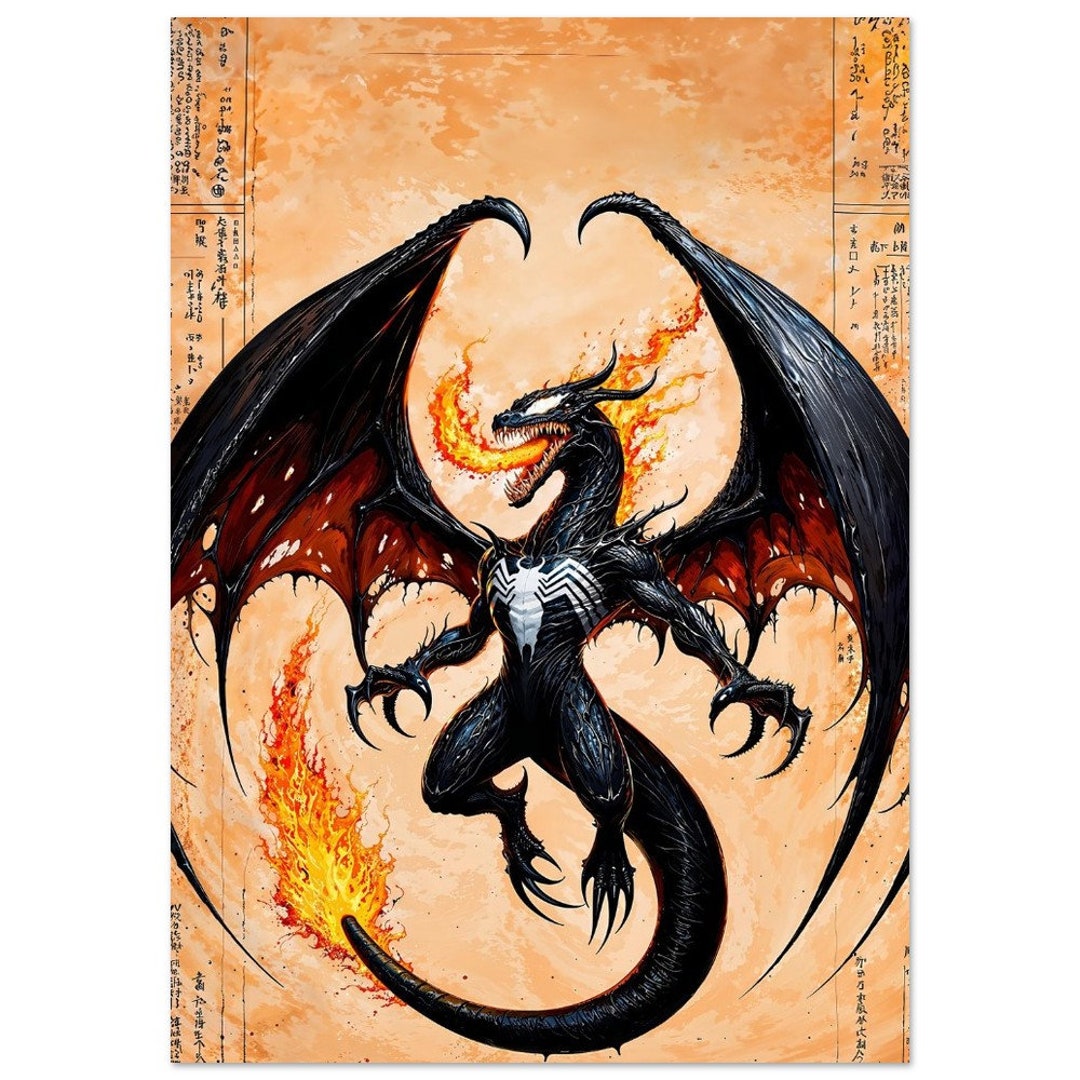 Charizard X Venom Poster on Premium Matte Paper 200g Manga Anime ...