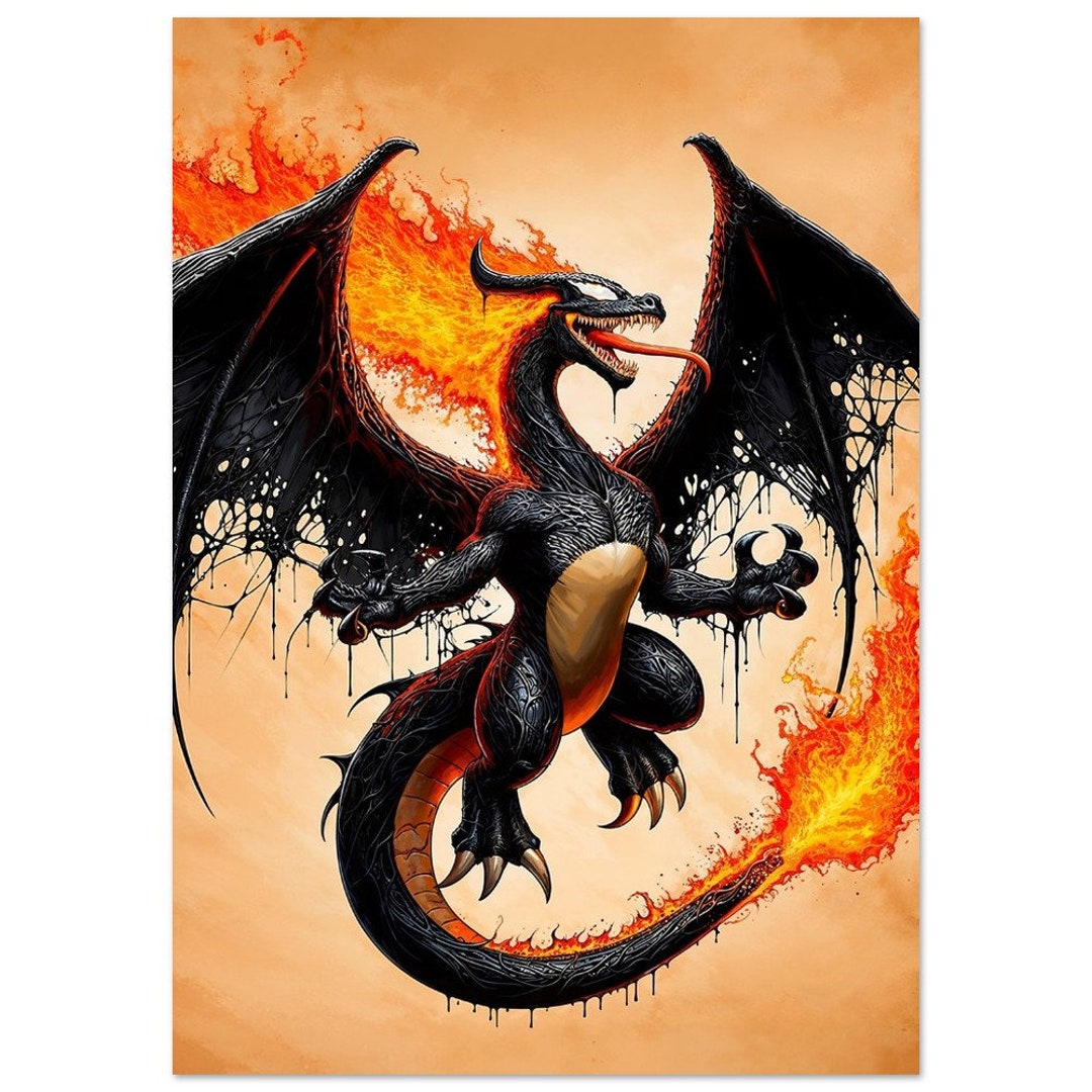 Charizard X Venom Poster on Premium Matte Paper 200g Manga - Etsy