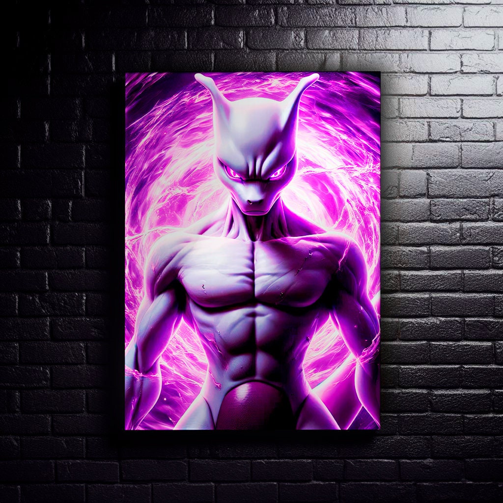 Realistic Mewtwo Pokemon Poster on Premium 200g Matte Paper - Etsy