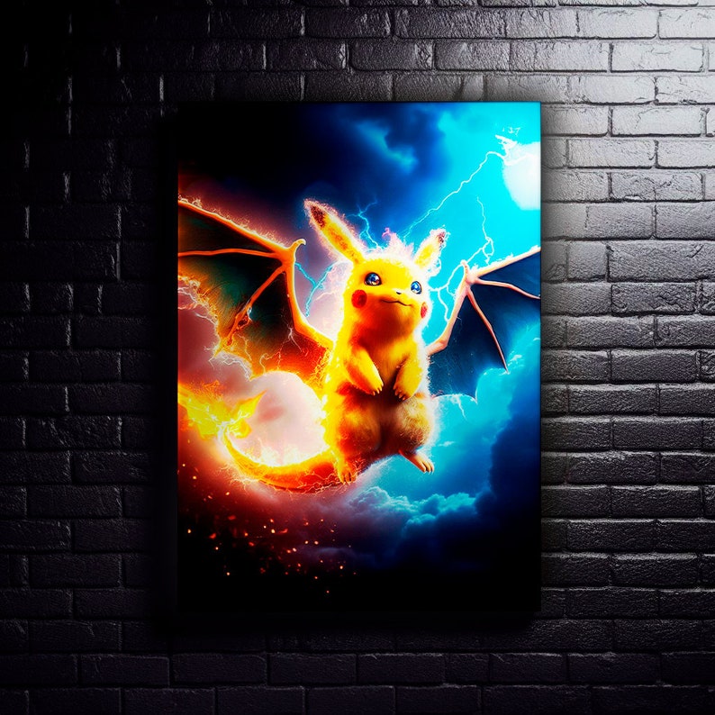 Pikachu X Charizard pokemon Poster on Premium 200g Matte - Etsy