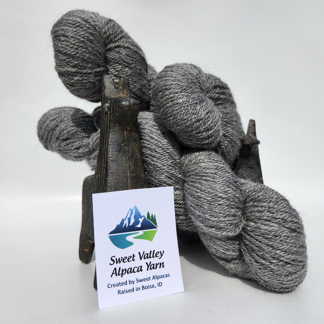 Gray 100% Alpaca Yarn, 3-ply Sport, Natural, Knitting Tools, Organic ...