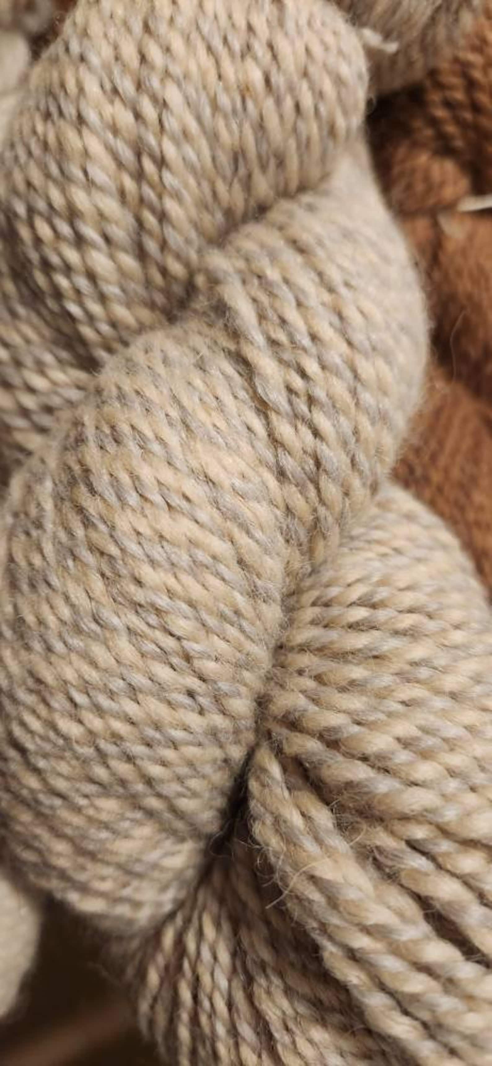 Alpaca Beige Barber-pole Yarn, 2-ply Semi-bulky, Alpaca Sweater ...