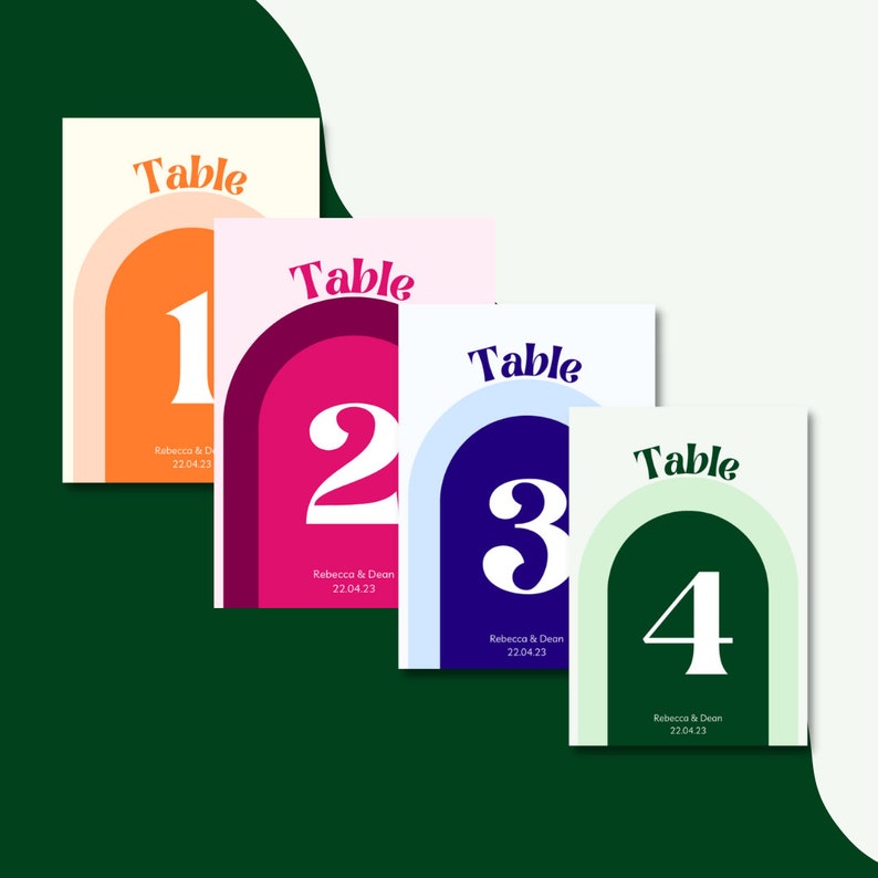Editable Retro Table Numbers, Template, Downloadable, Printable - Etsy ...
