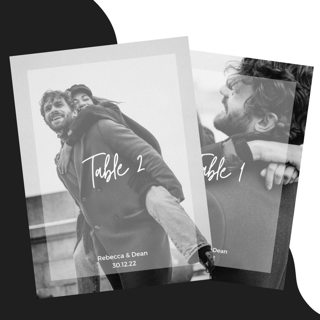 Editable Black & White A5 Table Numbers, Wedding Template, Downloadable ...
