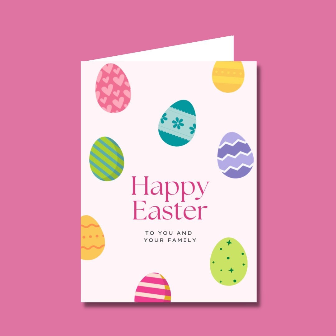 Easter Egg Card Template, Downloadable, Printable Active - Etsy