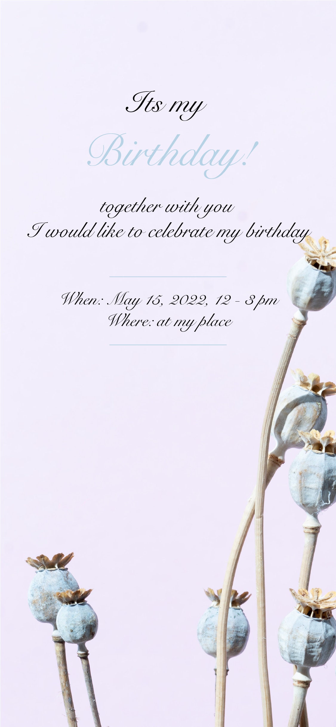 Minimalist Personalized Invitation Card // Birthday Invitation ...