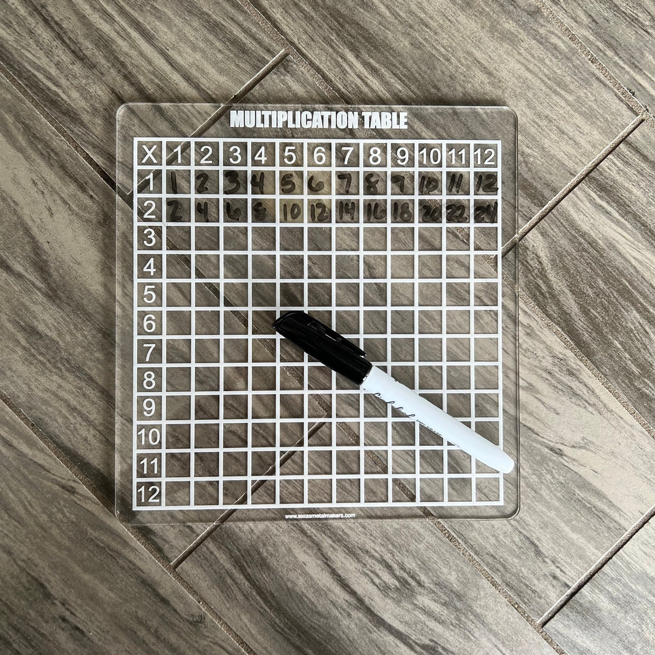 Dry Erase Multiplication Table Board Acrylic, Reusable Washable Math ...