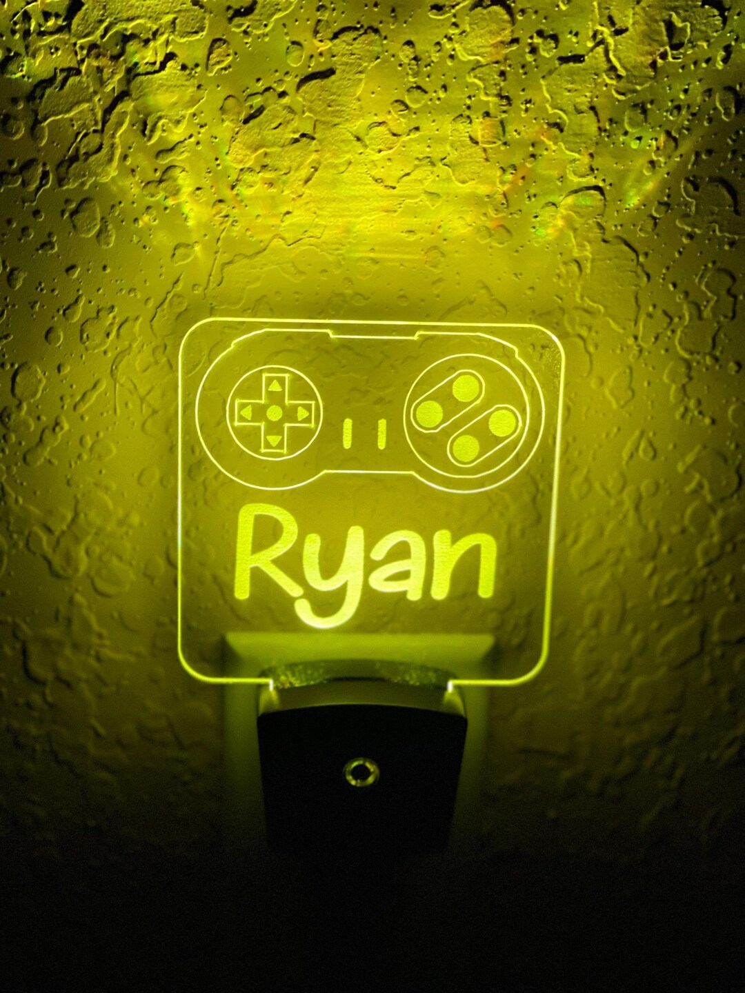 Personalized NES Controller LED Night Light: 7-color Changing Kids Room ...