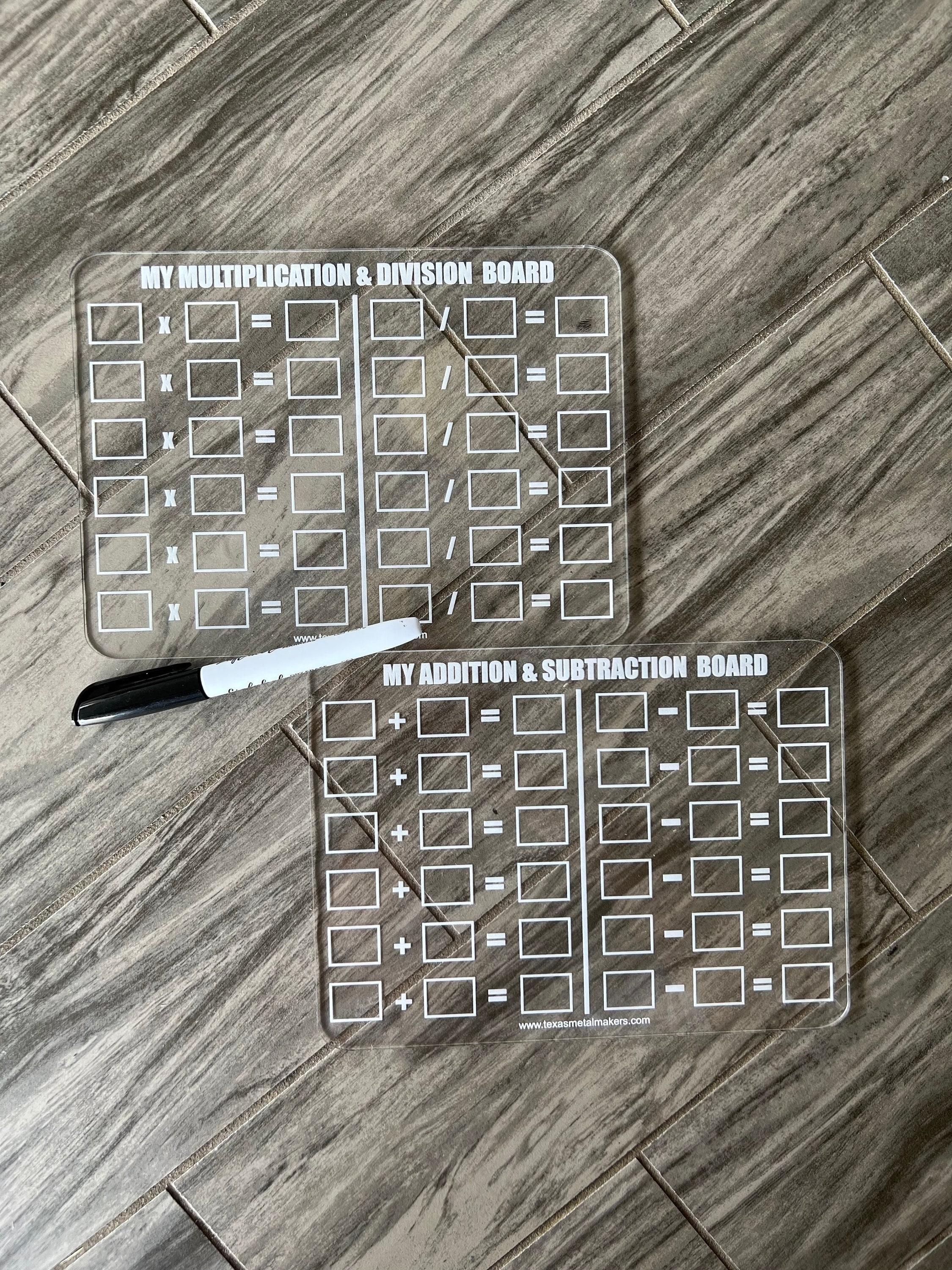 Dry Erase Multiplication Table Board Acrylic Reusable Washable Math ...