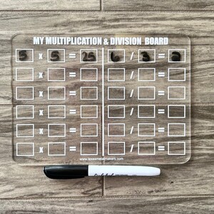 Acrylic Dry Erase Math Learning Boards, Reusable Washable Math Board ...
