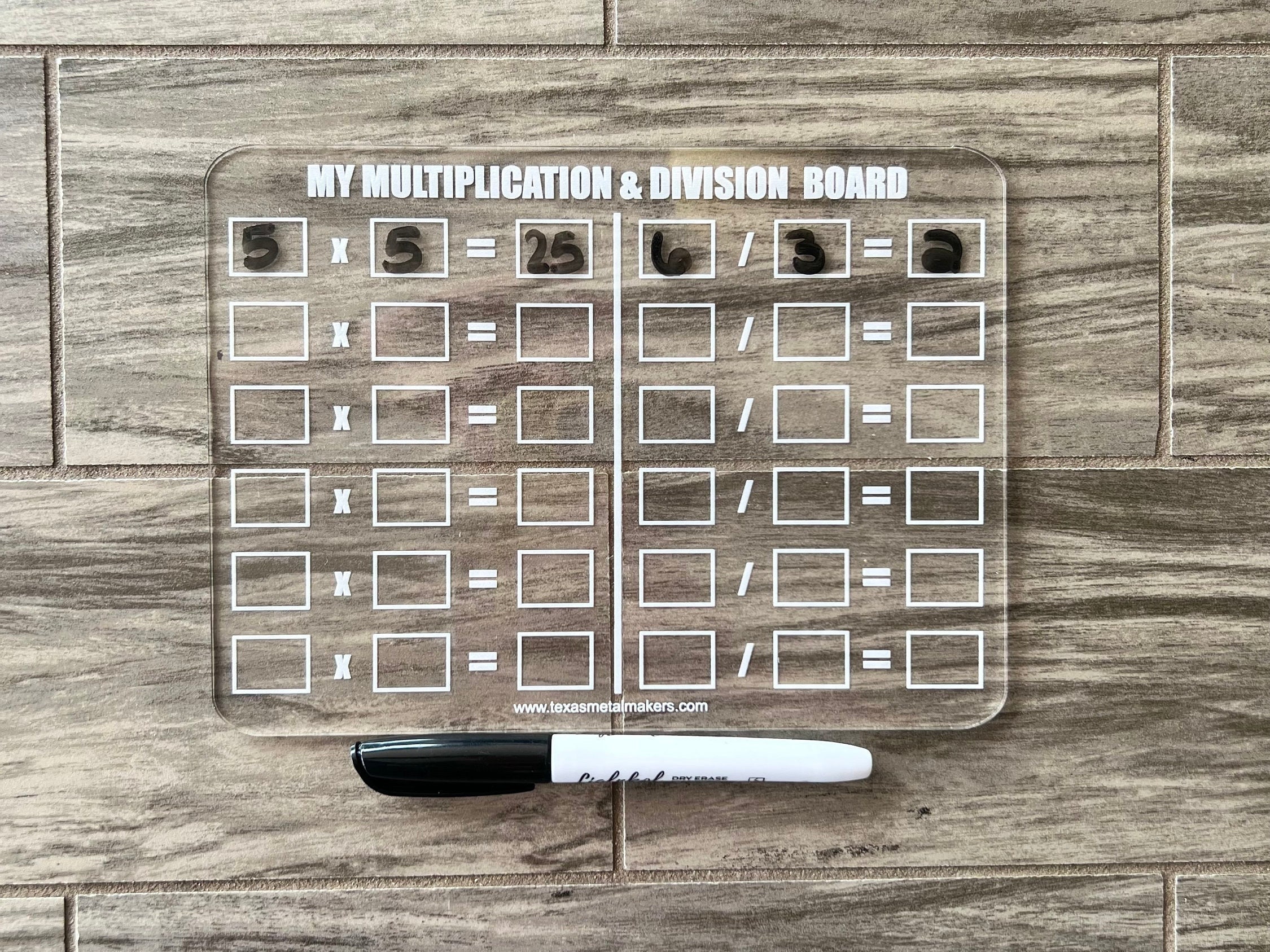 Acrylic Dry Erase Math Learning Boards Reusable Washable Math Board ...