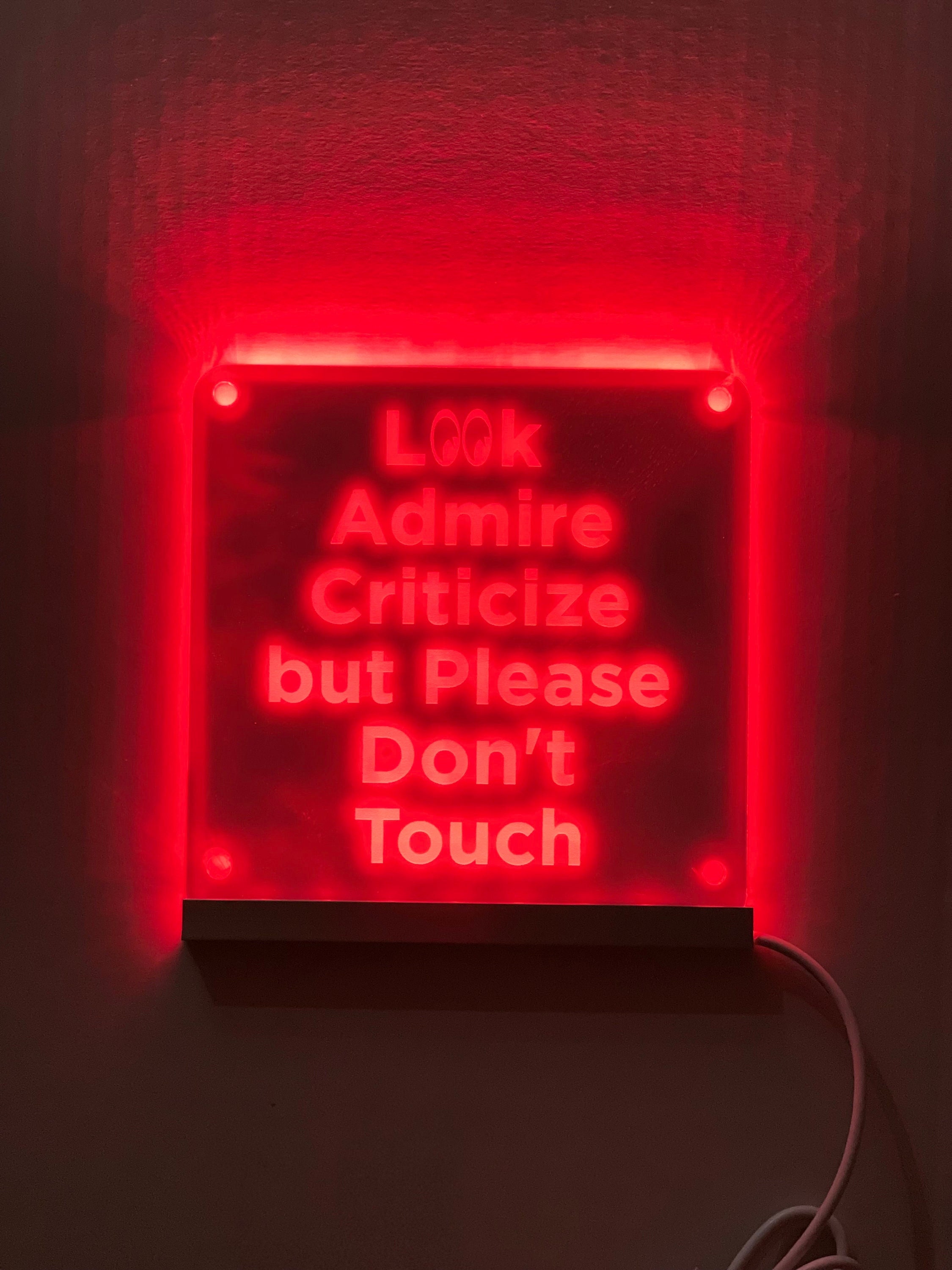 Car Show Do Not Touch Lighted LED Window Sign Car Window LED Light up ...