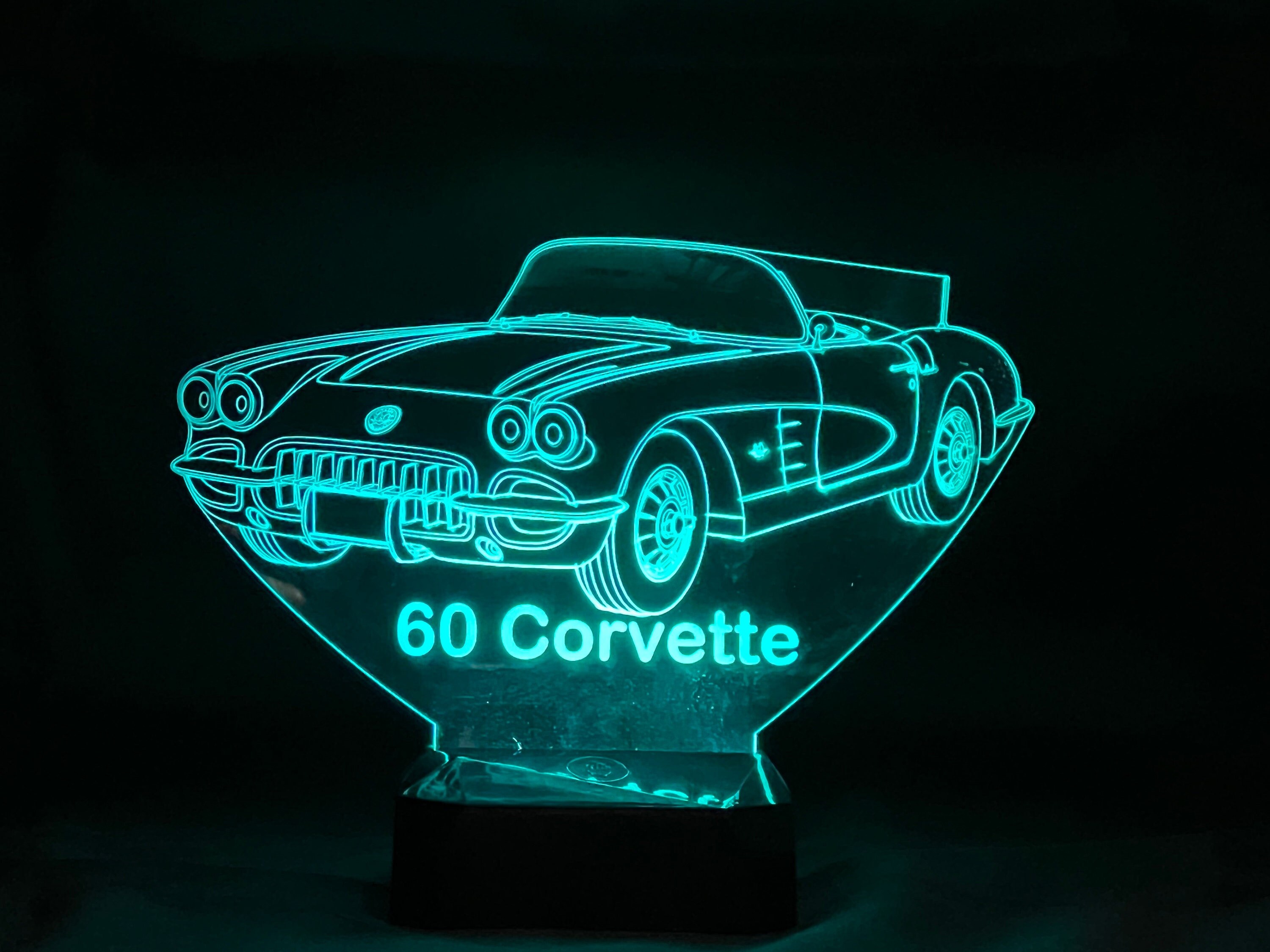 60 Corvette Convertible 3D LED Color Changing Desk Lamp, Night Light ...