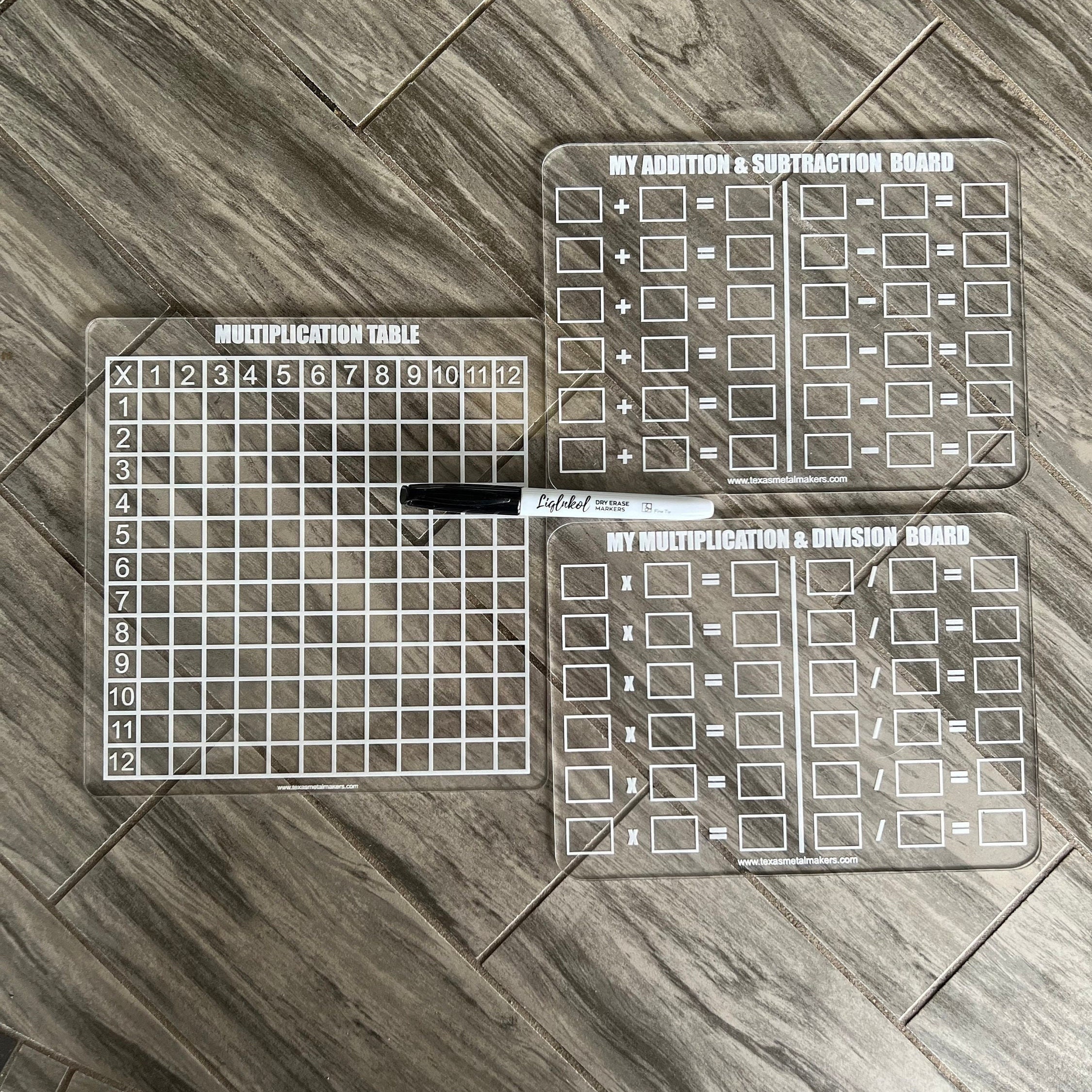 Dry Erase Multiplication Table Board Acrylic Reusable Washable Math ...