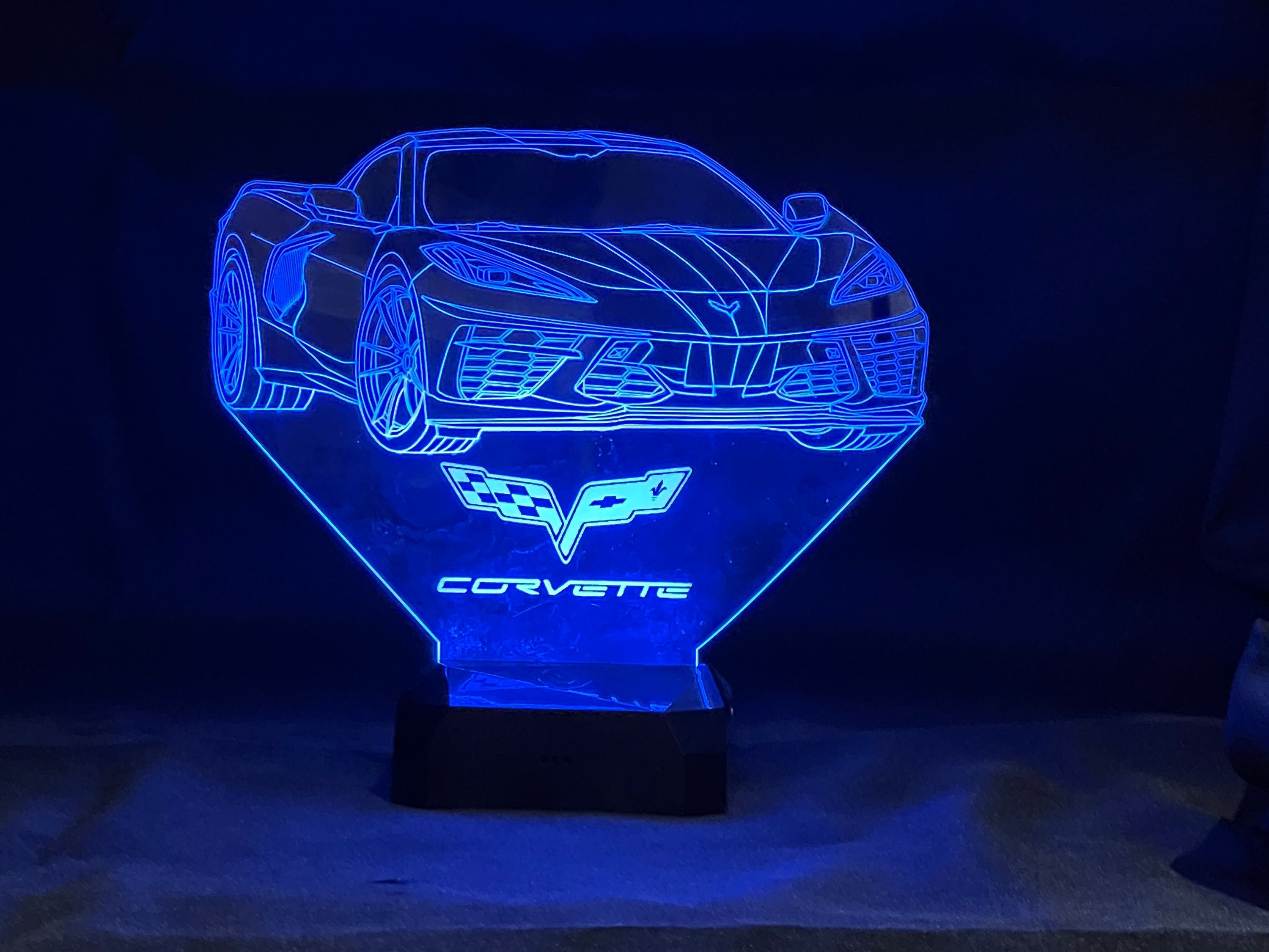 C8 Corvette 3D LED Color Changing Desk Lamp, Night Light, Man Cave ...