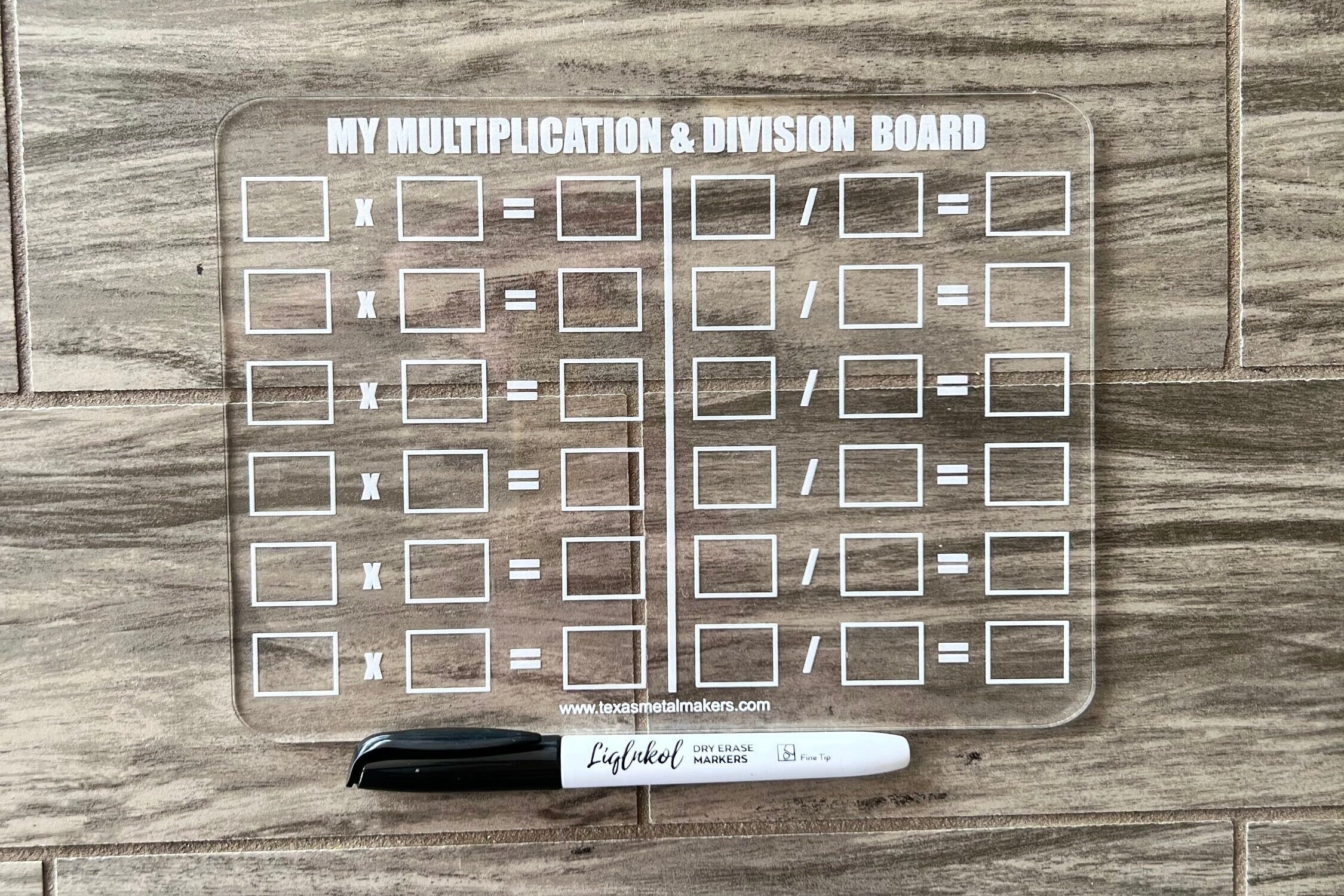 Dry Erase Multiplication Table Board Acrylic, Reusable Washable Math ...