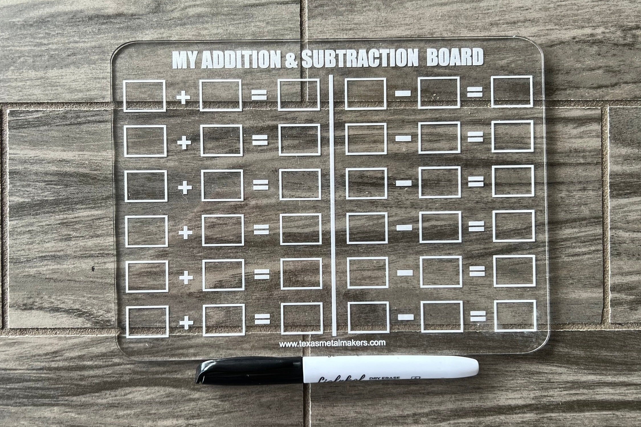 Dry Erase Multiplication Table Board Acrylic, Reusable Washable Math ...