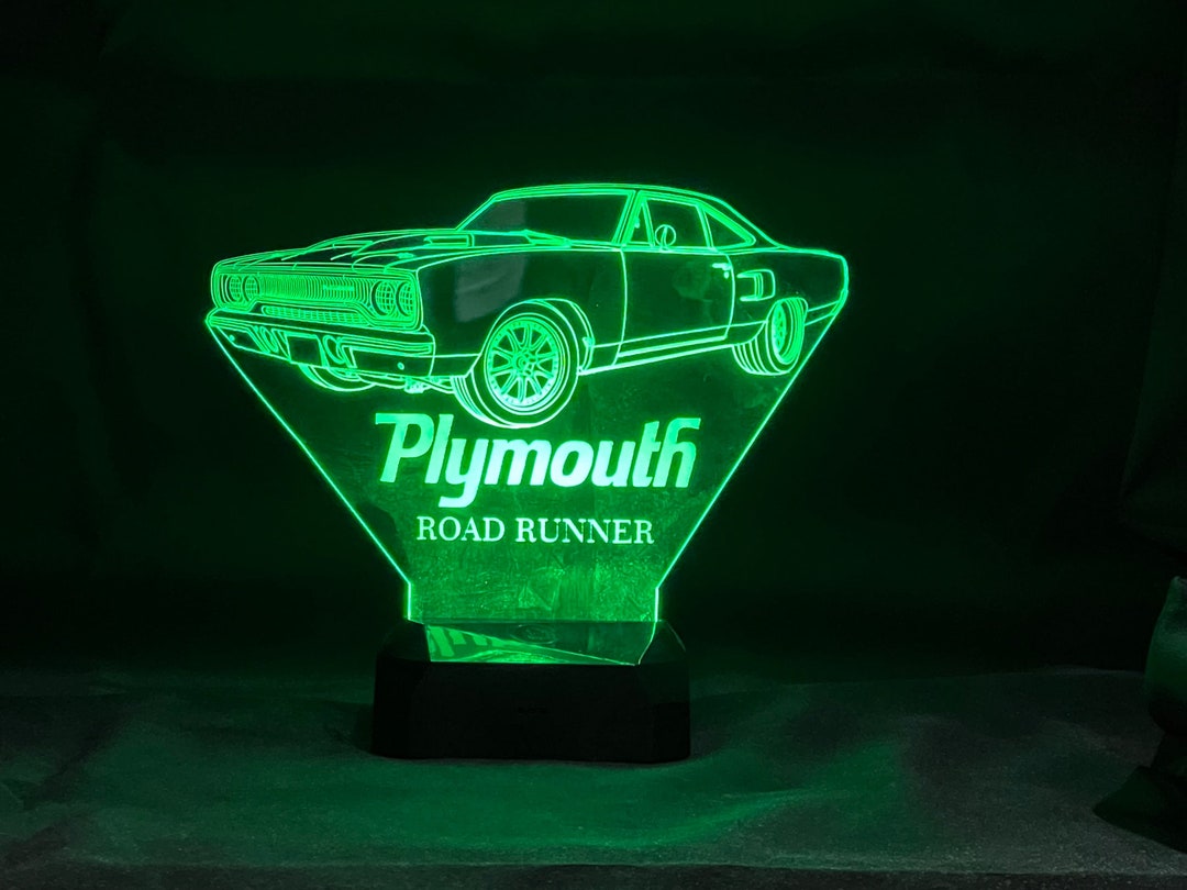 Plymouth Road Runner 3D LED Color Changing Desk Lamp, Night Light, Man ...