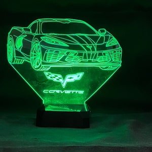 C8 Corvette 3D LED Color Changing Desk Lamp, Night Light, Man Cave ...